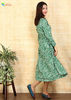 O Neck Floral Print Cotton Long Sleeve Dress Thick Thickness , 0.3kg Weight