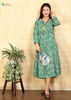 O Neck Floral Print Cotton Long Sleeve Dress Thick Thickness , 0.3kg Weight
