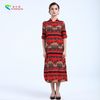 Short Sleeve Chinese Dress Cheongsam Split Vintage Printed For Mother'S Day Gift
