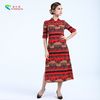 Short Sleeve Chinese Dress Cheongsam Split Vintage Printed For Mother'S Day Gift