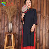Breathable Chinese Dress Cheongsam Black And Red Color Custom L-3XL Size