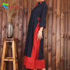 Breathable Chinese Dress Cheongsam Black And Red Color Custom L-3XL Size