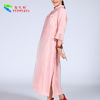 Summer Pink Cheongsam Dress Chinese Traditional Dress Qipao Flower Embroidered