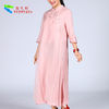 Summer Pink Cheongsam Dress Chinese Traditional Dress Qipao Flower Embroidered