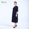 Dark Blue Qipao Inspired Dress , Elegant Cheongsam Evening Party Gown For Ladies