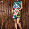 Soft Casual Wear Short Cheongsam Dress , Vintage Chinese Floral Dress