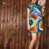 Soft Casual Wear Short Cheongsam Dress , Vintage Chinese Floral Dress