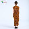 Modified Casual Chinese Long Dress Qipao , Sleeveless Cheongsam Dress