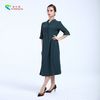 Pure Color Cotton Chinese Dress Cheongsam One Piece Dress For Daily Wear