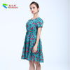 Knee Length Short Cotton Summer Dresses Flower Pattern Printing , None Decoration