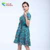 Knee Length Short Cotton Summer Dresses Flower Pattern Printing , None Decoration