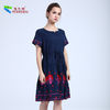Breathable Embroidered Cotton Dress / Midi Dresses Floral Pattern Type