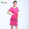 Comfortable Fashion Pure Color Embroidered Cotton Dress Odm Waist For Mother