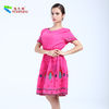 Comfortable Fashion Pure Color Embroidered Cotton Dress Odm Waist For Mother