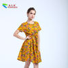 High Waist Style Short Cotton Summer Dresses O Neck Neckline With Pocket