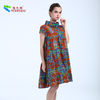 Elegant Cotton Short Frock Dress Stand Neckline Environmentally Friendly