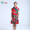 Women'S Short Sleeve Summer Dresses , Stand Neckline Short Red Summer Dress