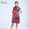 Women'S Short Sleeve Summer Dresses , Stand Neckline Short Red Summer Dress