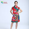 Women'S Short Sleeve Summer Dresses , Stand Neckline Short Red Summer Dress