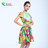 Trendy Flower Printed Short Cotton Summer Dresses Optional Pattern Custom Size