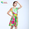 Trendy Flower Printed Short Cotton Summer Dresses Optional Pattern Custom Size