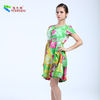Trendy Flower Printed Short Cotton Summer Dresses Optional Pattern Custom Size