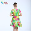Trendy Flower Printed Short Cotton Summer Dresses Optional Pattern Custom Size