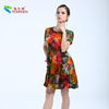 Embroidery Floral Womens Midi Dress , Cotton Midi Summer Dress Latest Patterns