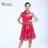 Comfortable Red Short Cotton Summer Dresses Floral Pattern For Mature Woman