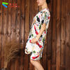 Chinese Sexy Design Short Cotton Summer Dresses Short Sleeve , Ink Painting Pattern