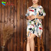 Chinese Sexy Design Short Cotton Summer Dresses Short Sleeve , Ink Painting Pattern