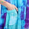 Blue Long Cotton Casual Dresses Natural Waistline For Women Eco Friendly