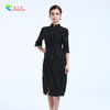 Washable Black Chinese Dress Cheongsam With Mandarin Collar Neckline