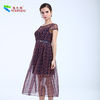 YIZHIQIU Quality Floral Print Chiffon Maxi Dress
