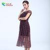 YIZHIQIU Quality Floral Print Chiffon Maxi Dress