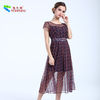 YIZHIQIU Quality Floral Print Chiffon Maxi Dress