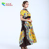 Chinese Style Oriental V Neck Cotton Dress Modern Fashion Style With Short Sleeve
