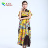 Chinese Style Oriental V Neck Cotton Dress Modern Fashion Style With Short Sleeve
