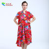 YIZHIQIU China Pattern Flower Printed Long Dress