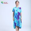 YIZHIQIU Odm Light Blue Cotton Maxi Printing Dress