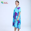 YIZHIQIU Odm Light Blue Cotton Maxi Printing Dress