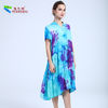 YIZHIQIU Odm Light Blue Cotton Maxi Printing Dress