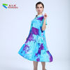 YIZHIQIU Odm Light Blue Cotton Maxi Printing Dress