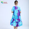 YIZHIQIU Odm Light Blue Cotton Maxi Printing Dress