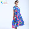YIZHIQIU Customized Printing Blue Floral Beach Dress