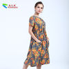 Oem Brand Change Cotton Summer Clothing Floral Cotton Dresses Natural Waistline