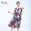 YIZHIQIU Odm Floral Short Sleeve O Neck Midi Dress