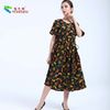 YIZHIQIU Odm Oem Leaf Patterns Loose Printed Dress
