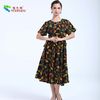 YIZHIQIU Odm Oem Leaf Patterns Loose Printed Dress
