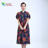 YIZHIQIU Fitted Straight Line Flower Printing Dress